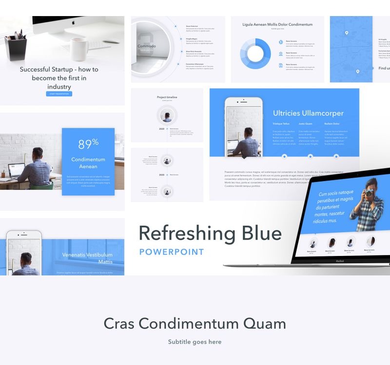 Refreshing Blue PowerPoint Template #96712 - TemplateMonster