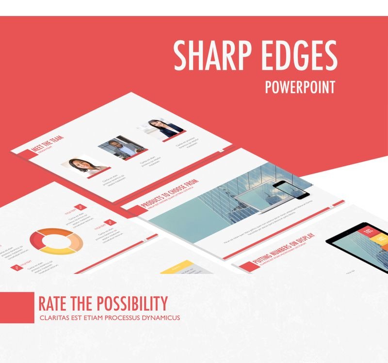 Sharp Edges PowerPoint Template #96704 - TemplateMonster