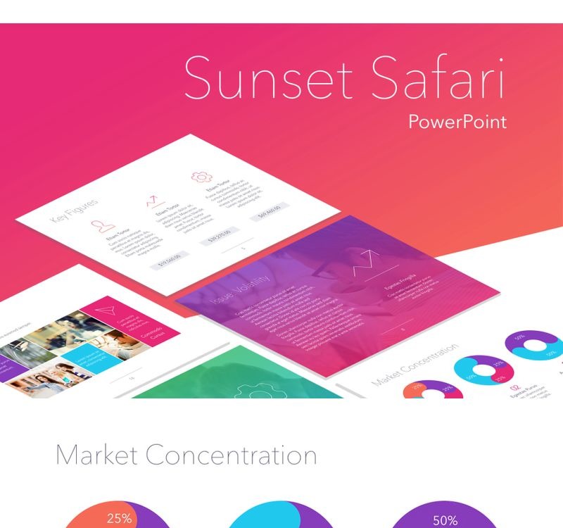 Sunset Safari PowerPoint Template #96731 - TemplateMonster
