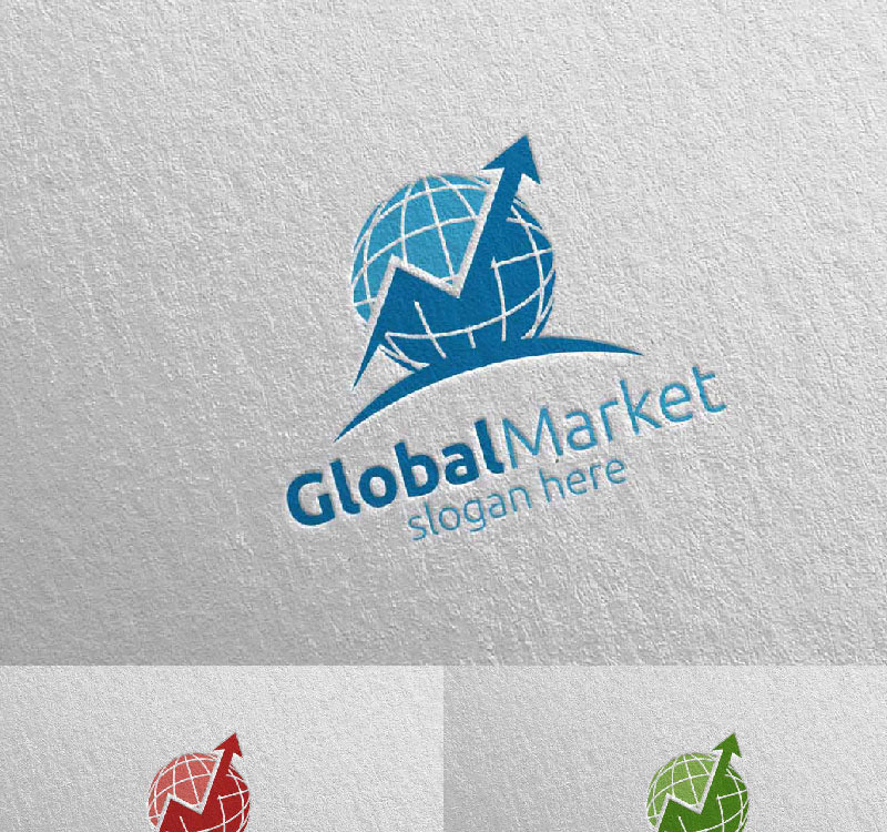 Global Marketing Financial Advisor Design Icon 10 Logo Template