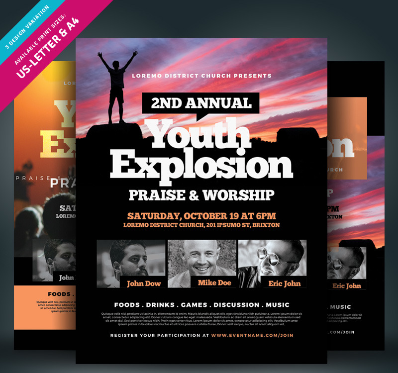 Youth Explosion Flyer Template Soaring Eagles Of Faith International