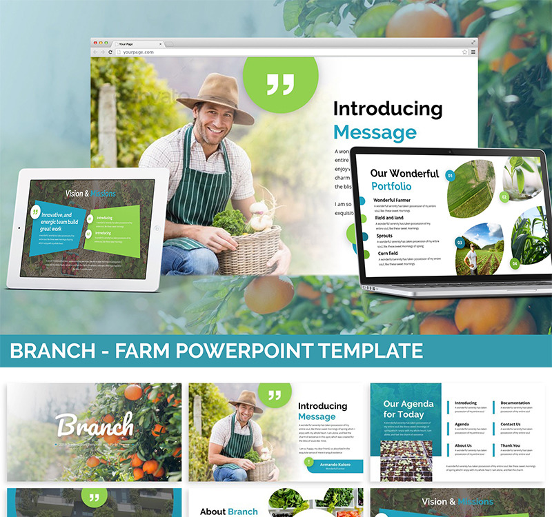 Branch - Farm Theme PowerPoint Template - TemplateMonster