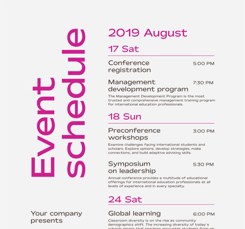Schedule Event Poster - Corporate Identity Template