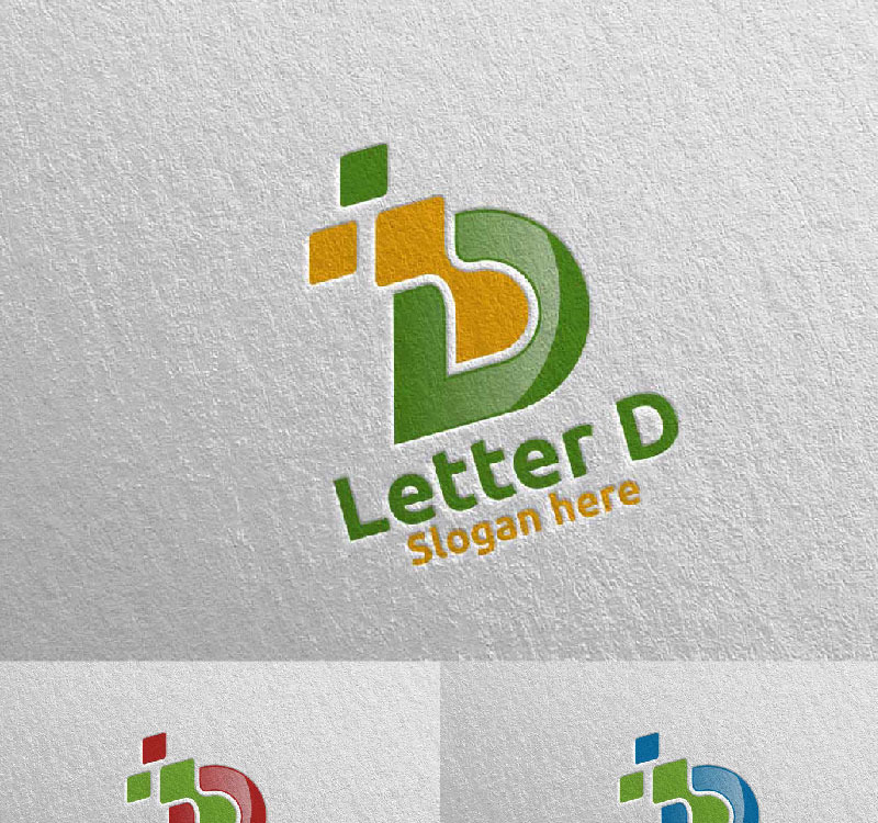 Digital Letter D Design 2 Logo Template - TemplateMonster