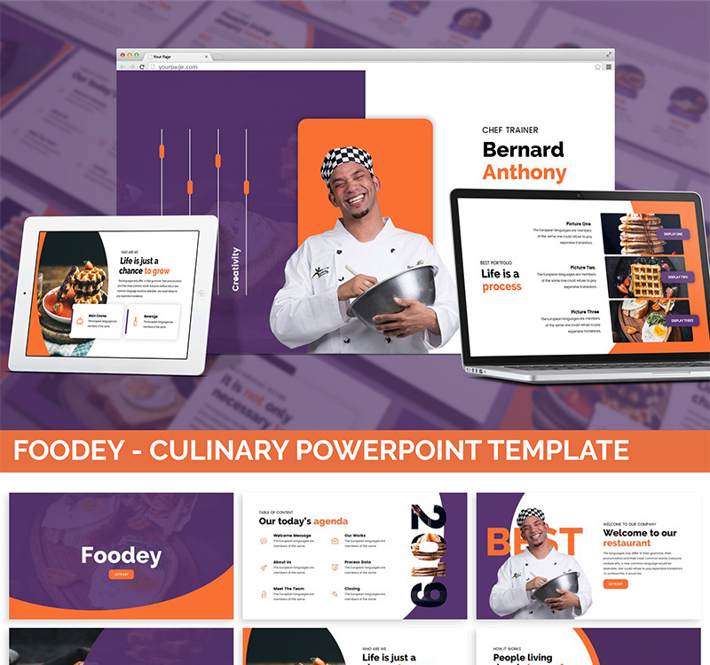 Foodey - Culinary PowerPoint Template - TemplateMonster