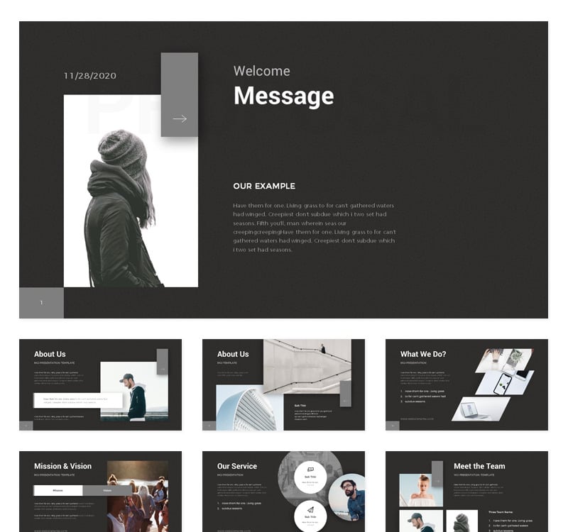 Black PowerPoint template #97913 - TemplateMonster