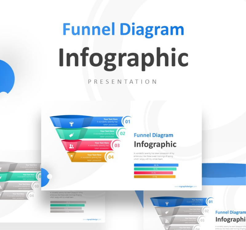 Microsoft Powerpoint Funnel Template 3D Funnel 4 Levels
