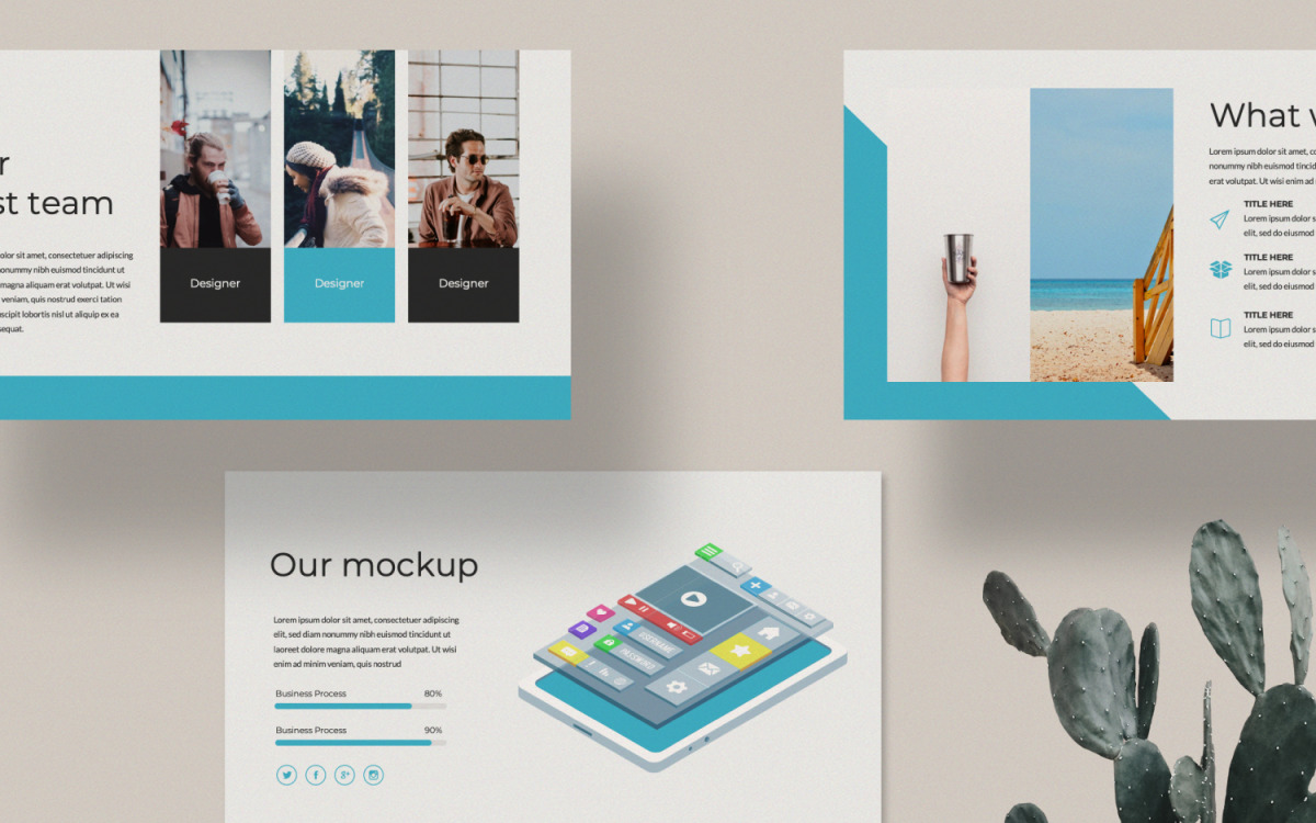 Aqua Presentation PowerPoint Template - TemplateMonster