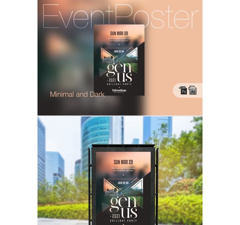 Minimal Dark Event Poster - Corporate Identity Template