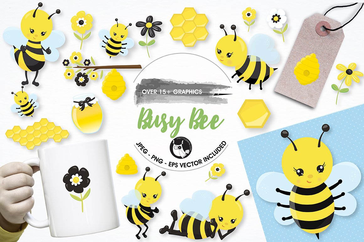 Download Busy bee graphics and illustrations - Vector Image - Vector на ...