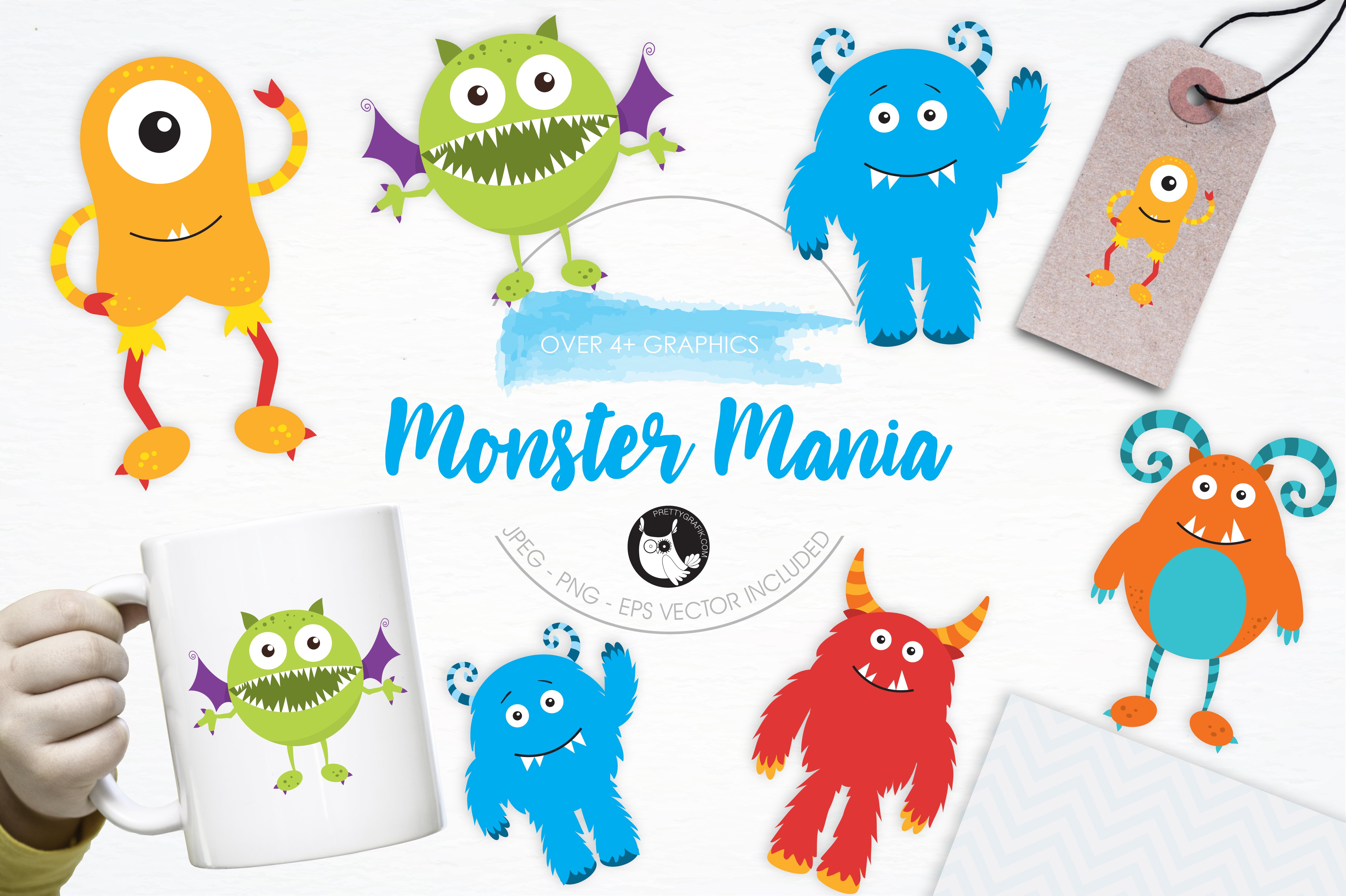 Download Monster Mania illustration pack - Vector Image - Vector на ...