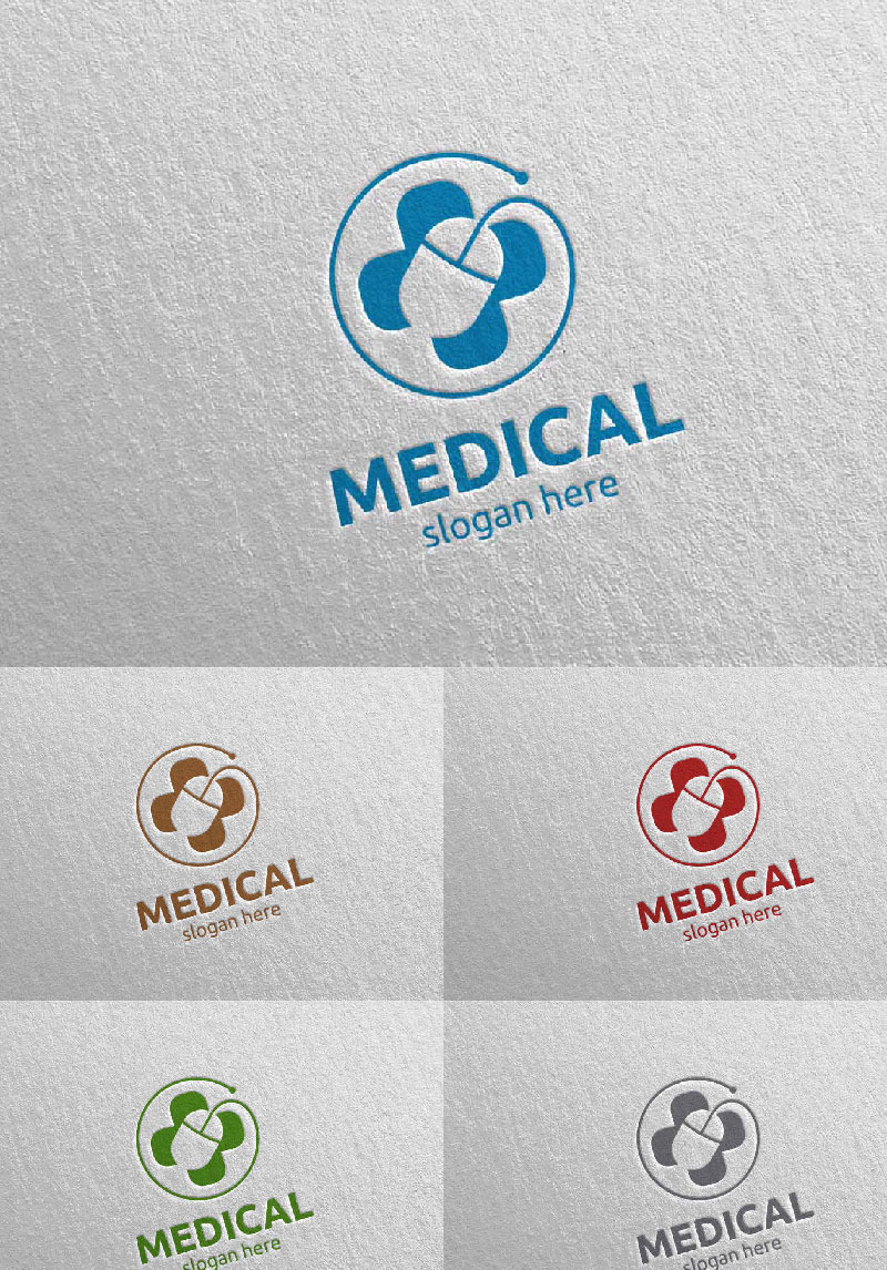 Click Cross Medical Hospital Design 93 Logo Template #100068