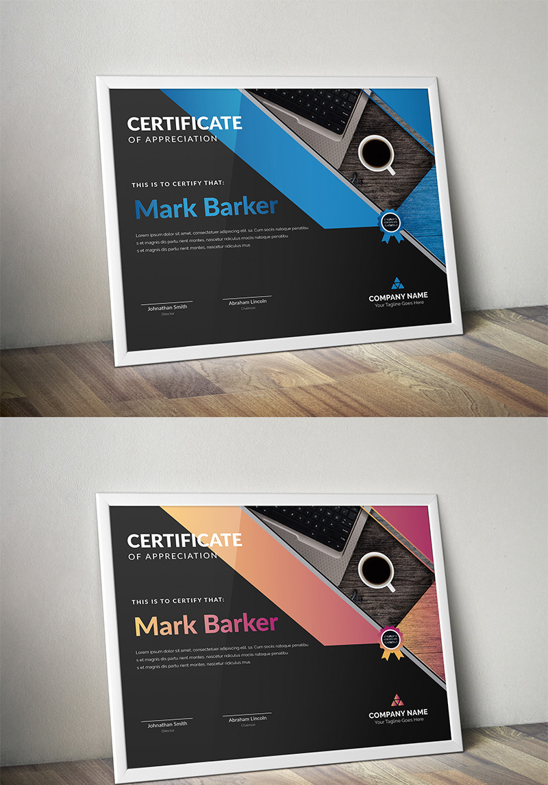 Geometric Modern Certificate Template #100122