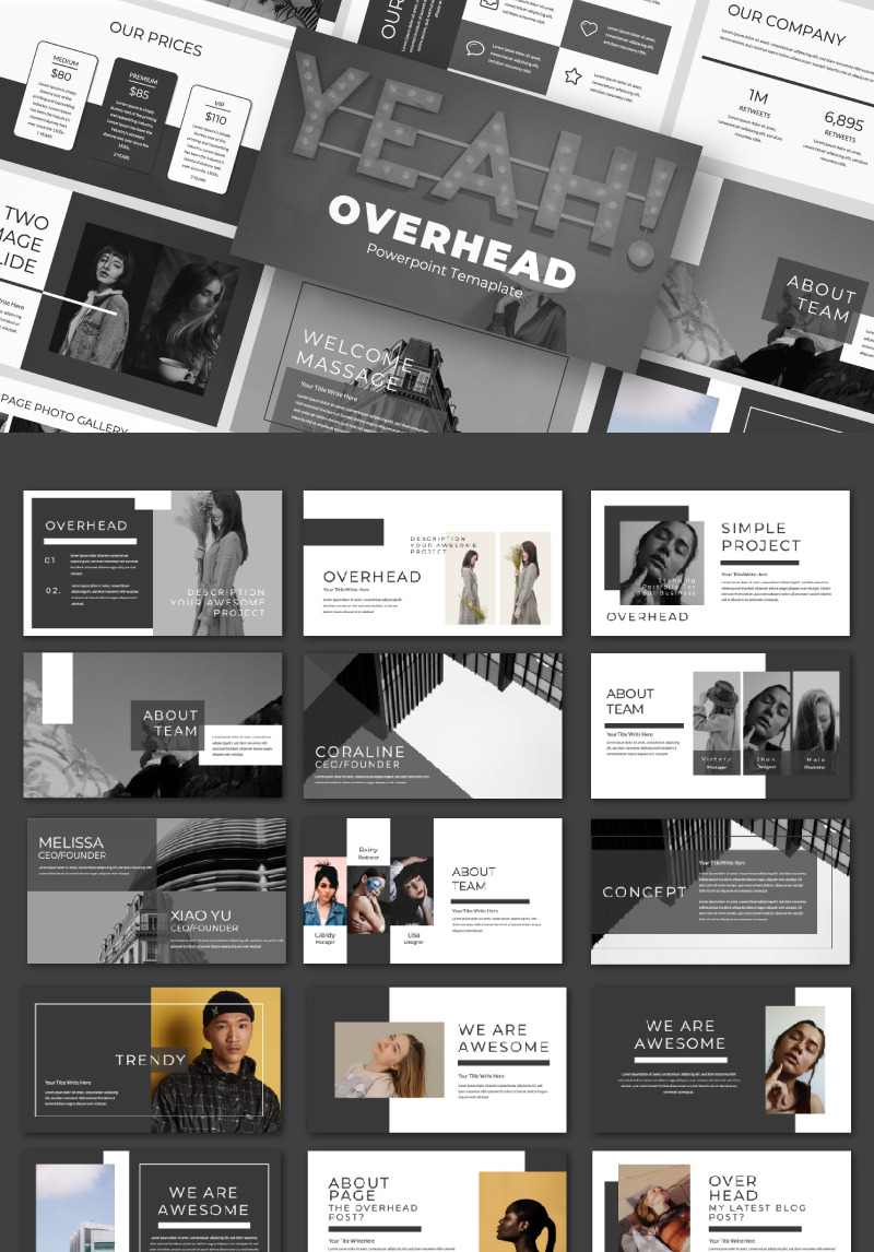 OVERHEAD Presentation PowerPoint Template #100127