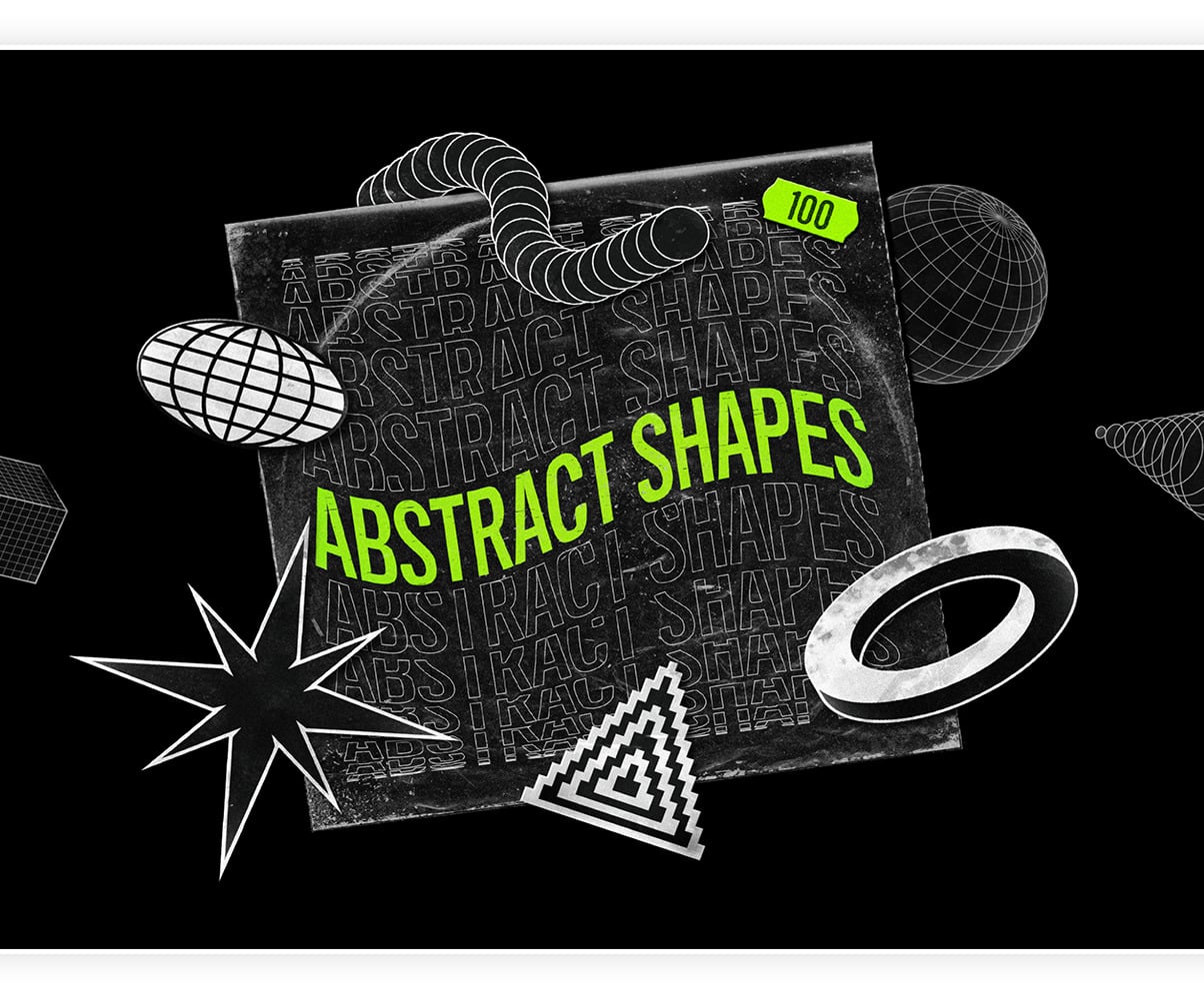 Abstract Shapes collection – 100 design elements Illustration #100314