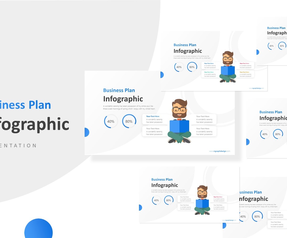 Business Man Infographic Presentation PowerPoint Template #100680