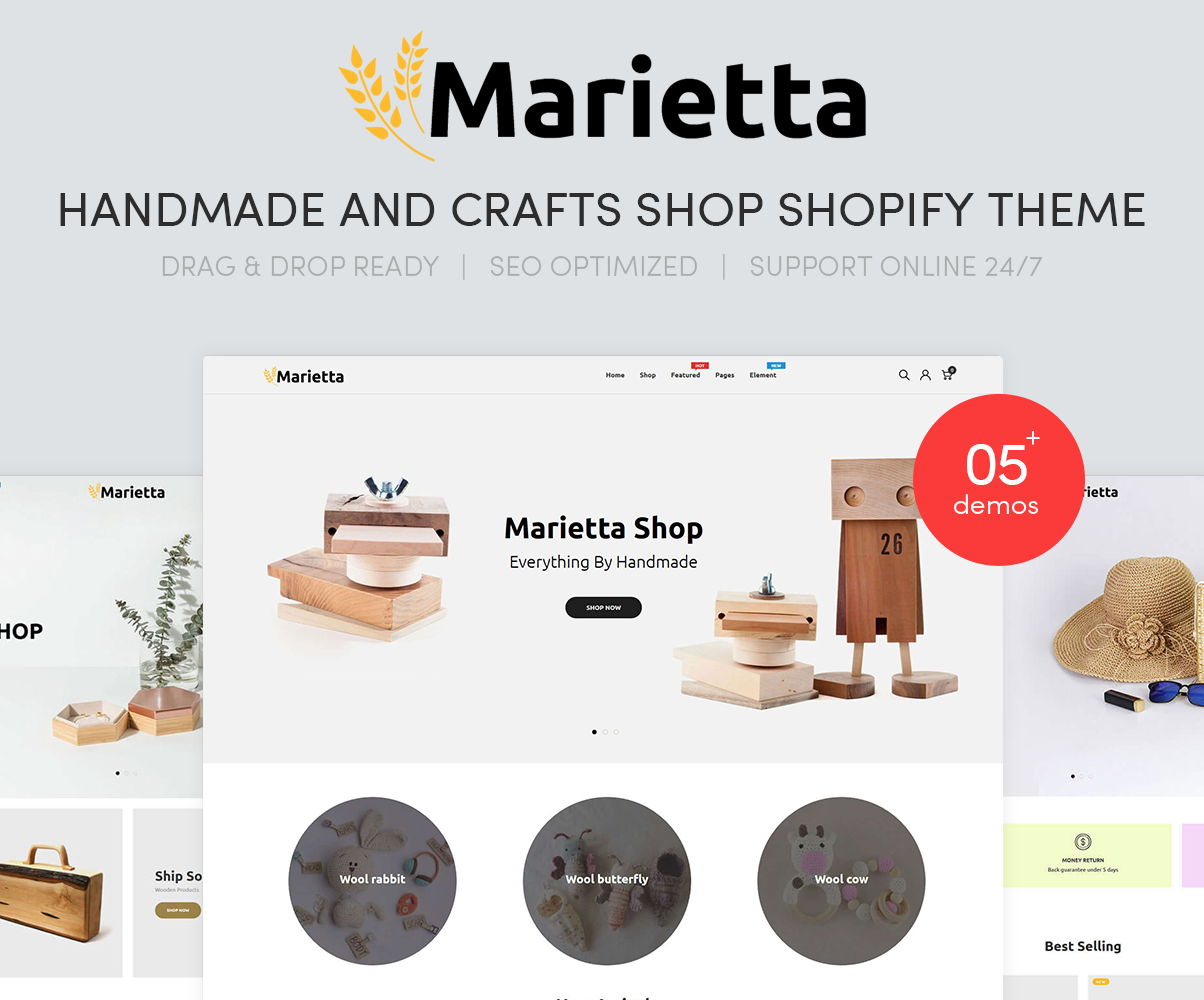 Marietta - Handmade & Crafts Shopify Theme #100699