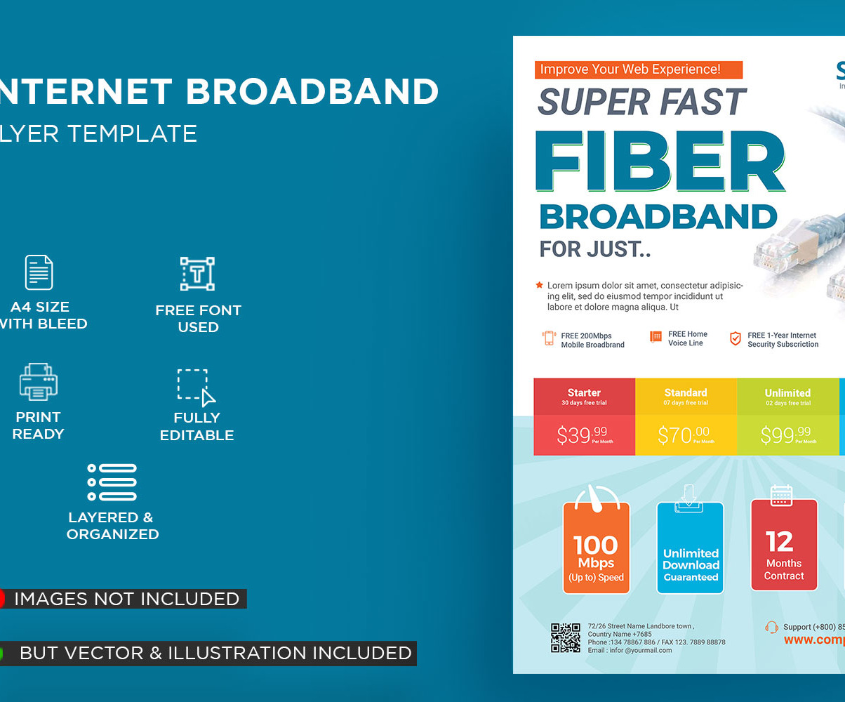 Internet Broadband Promotion Flyer Corporate Identity Template #101333