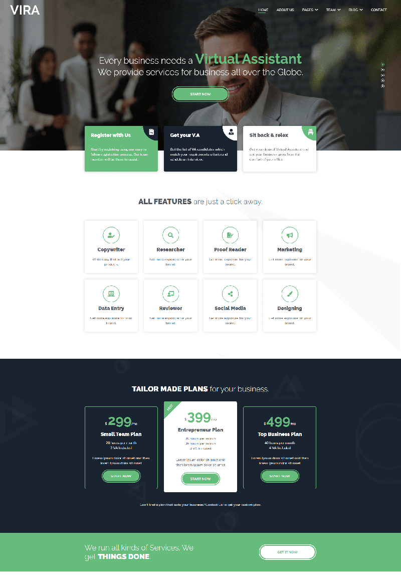 VIRA- Virtual Assistant HTML Template