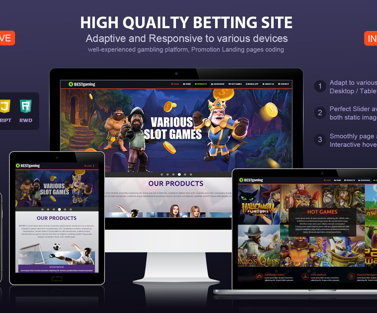 Responsive and Interactive Gambling Betting Site