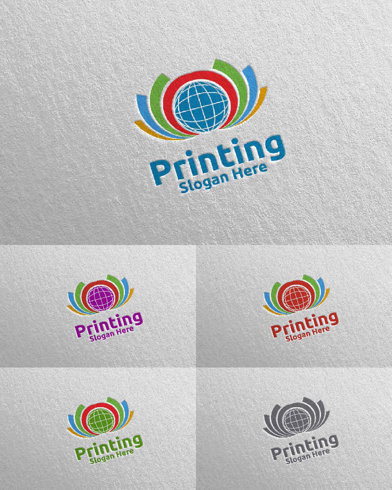 Global Printing Company Vector Design Concept Logo Template #103179