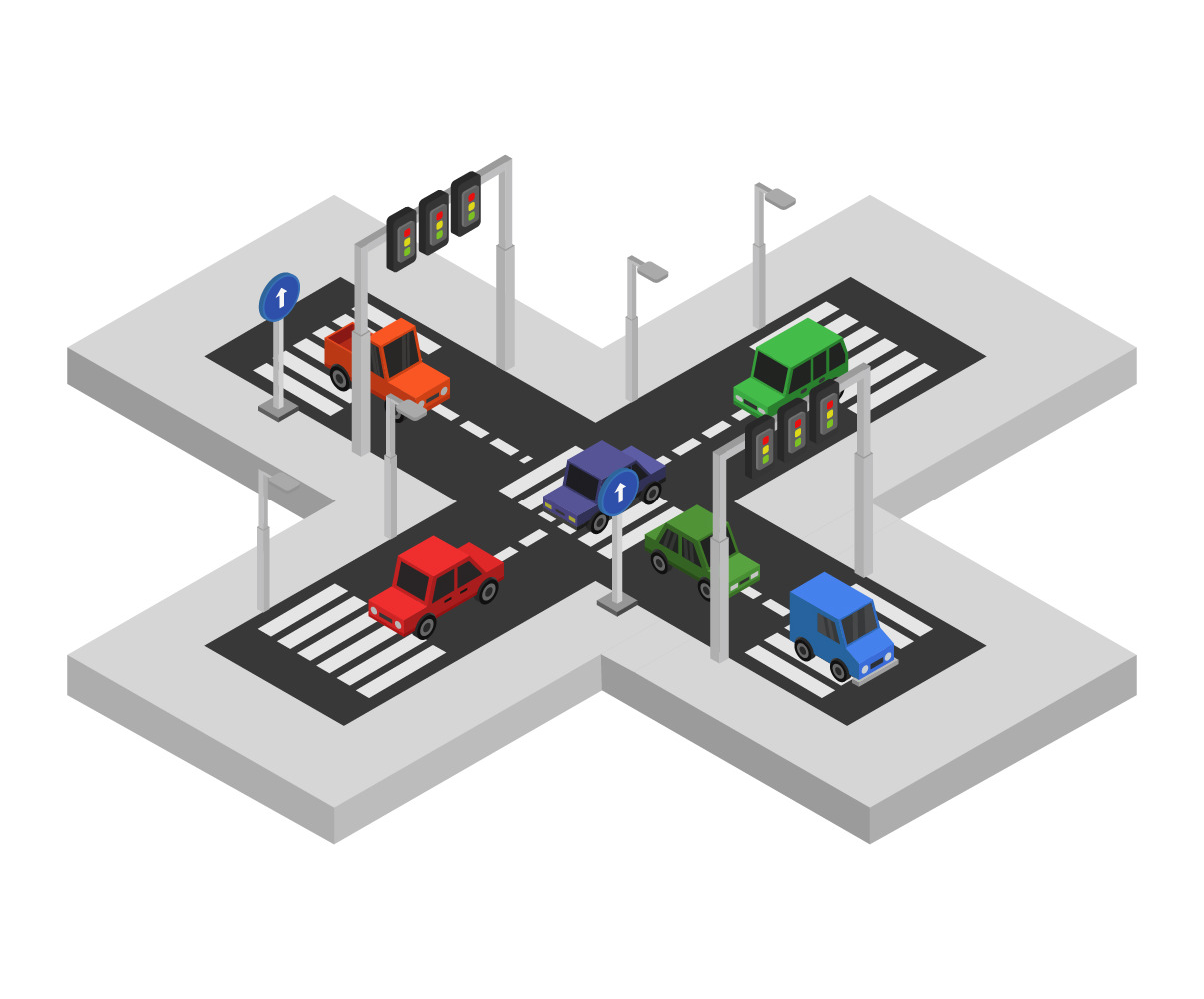 Isometric road junction Vector #103196