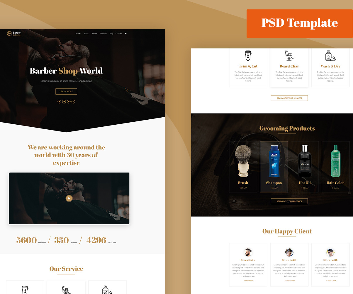 Barber - Barber PSD Template #103376