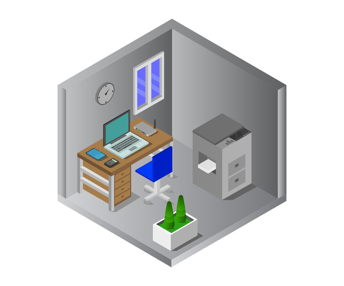Vector Isometric Office Room on Background #103785