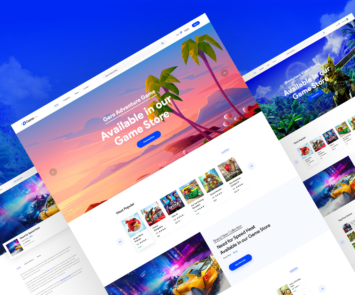 Online Game Store Website UI Elements #103974