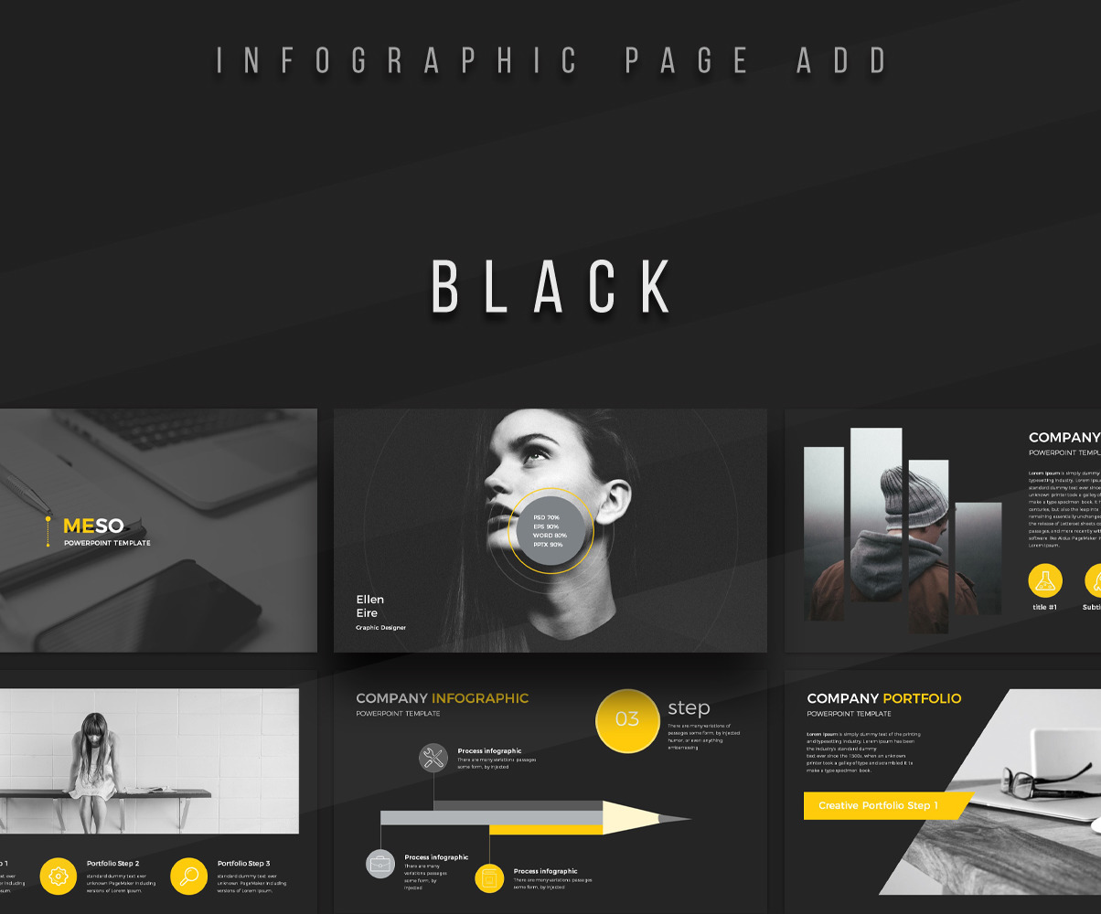 Black PowerPoint Template #104242