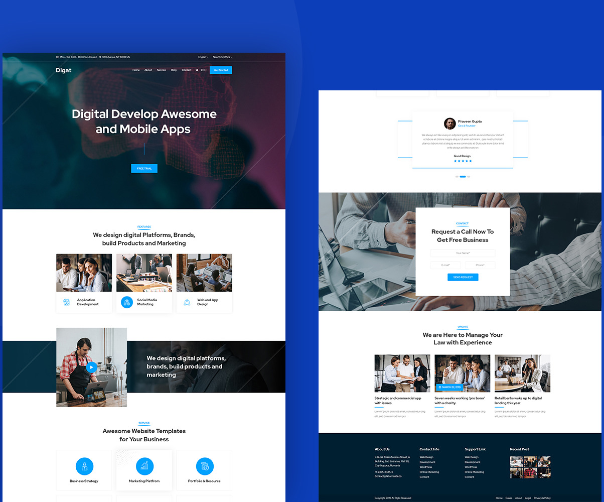Digat - Digital PSD Template #104275