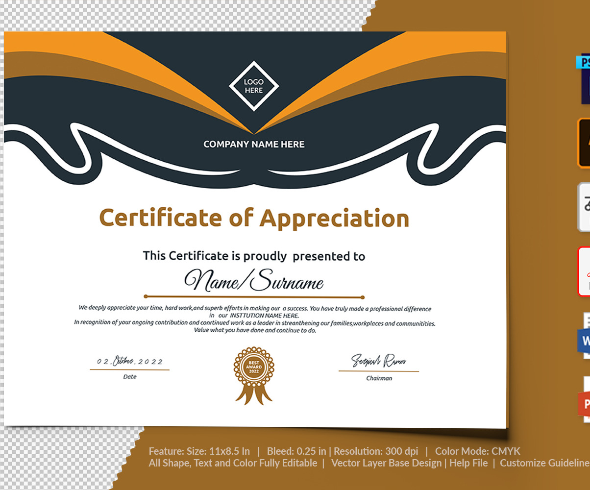 Appreciation Certificates Printable Printable World Holiday