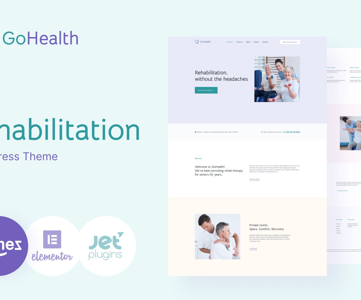 GoHealth - Rehabilitation Website Template WordPress Theme #104875