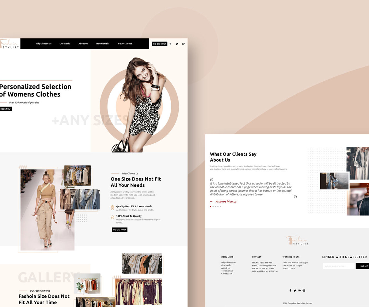 Fashion Stylist Modern Style PSD Template #105663
