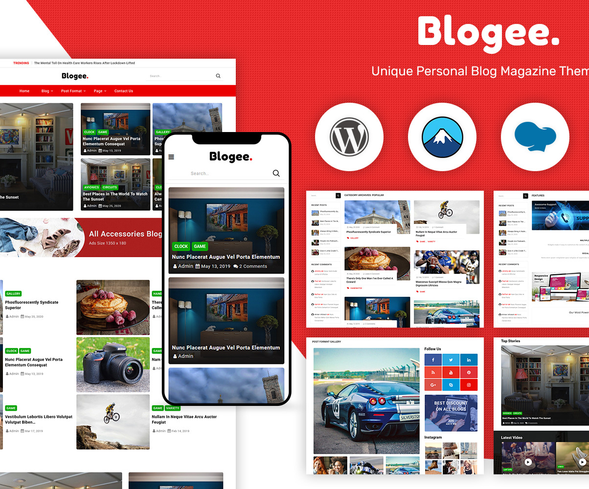 Multi-Concept Blog, Magazine & News WordPress Template By PixelTemplate ...
