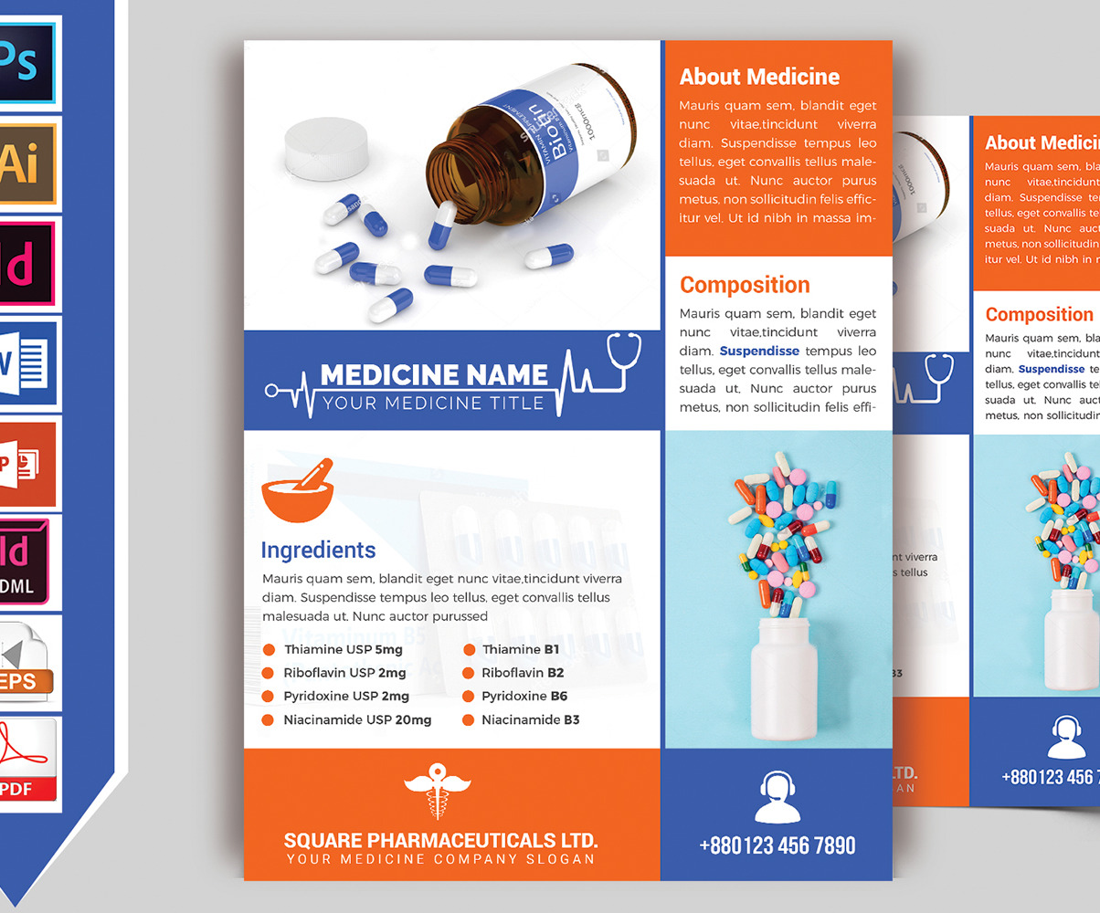 Medicine Promotional Flyer Vol-02 Tema de Identidade Corporativa №106364