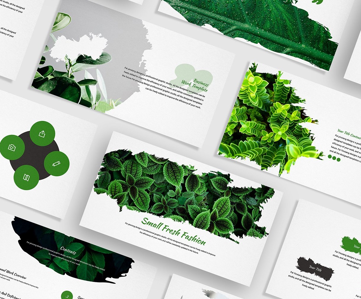 Small Fresh Fashion PowerPoint Template #107285