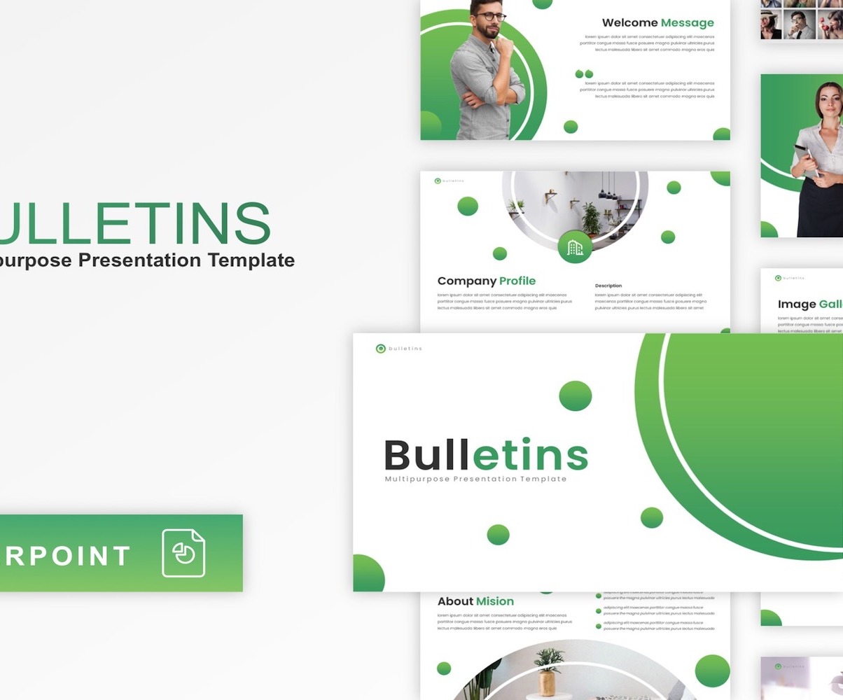 Bulletins - Multipurpose PowerPoint template #108060