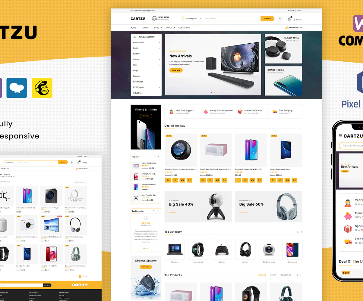 Multipurpose Electronic Shop Design WooCommerce Template by Webibazaar ...