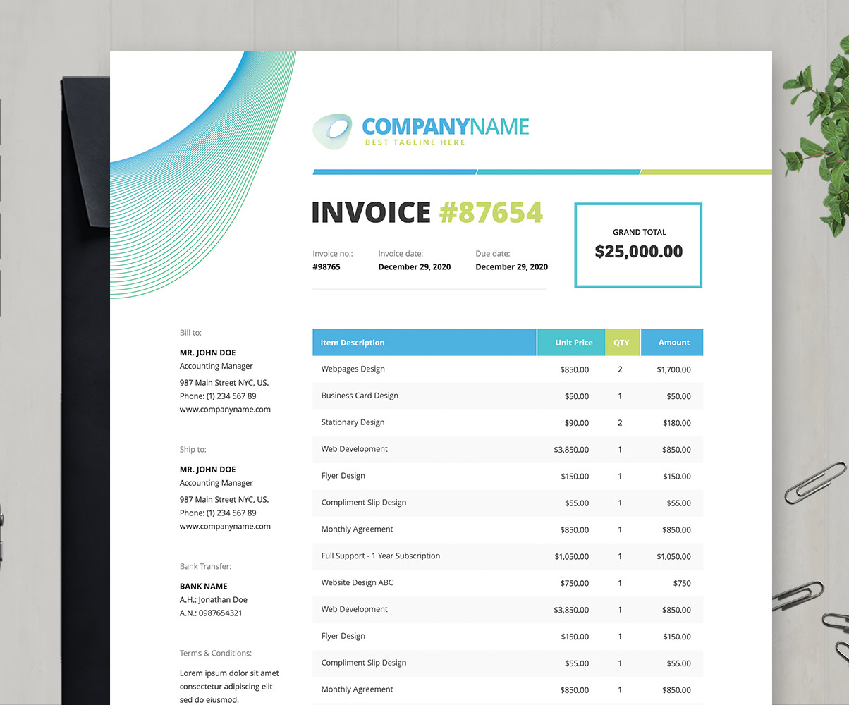 Invoice Template by BooStock