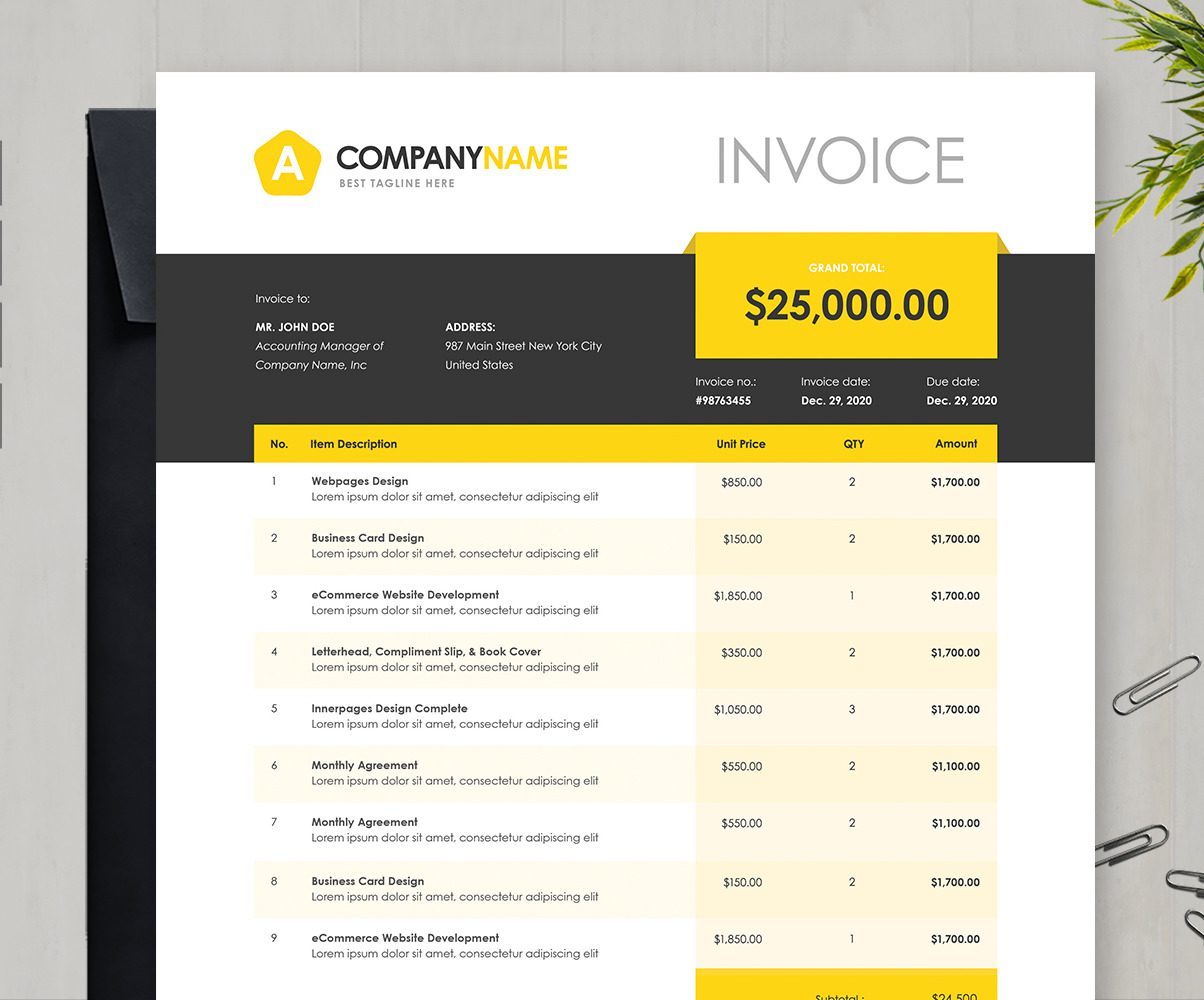 Invoice Template by BooStock