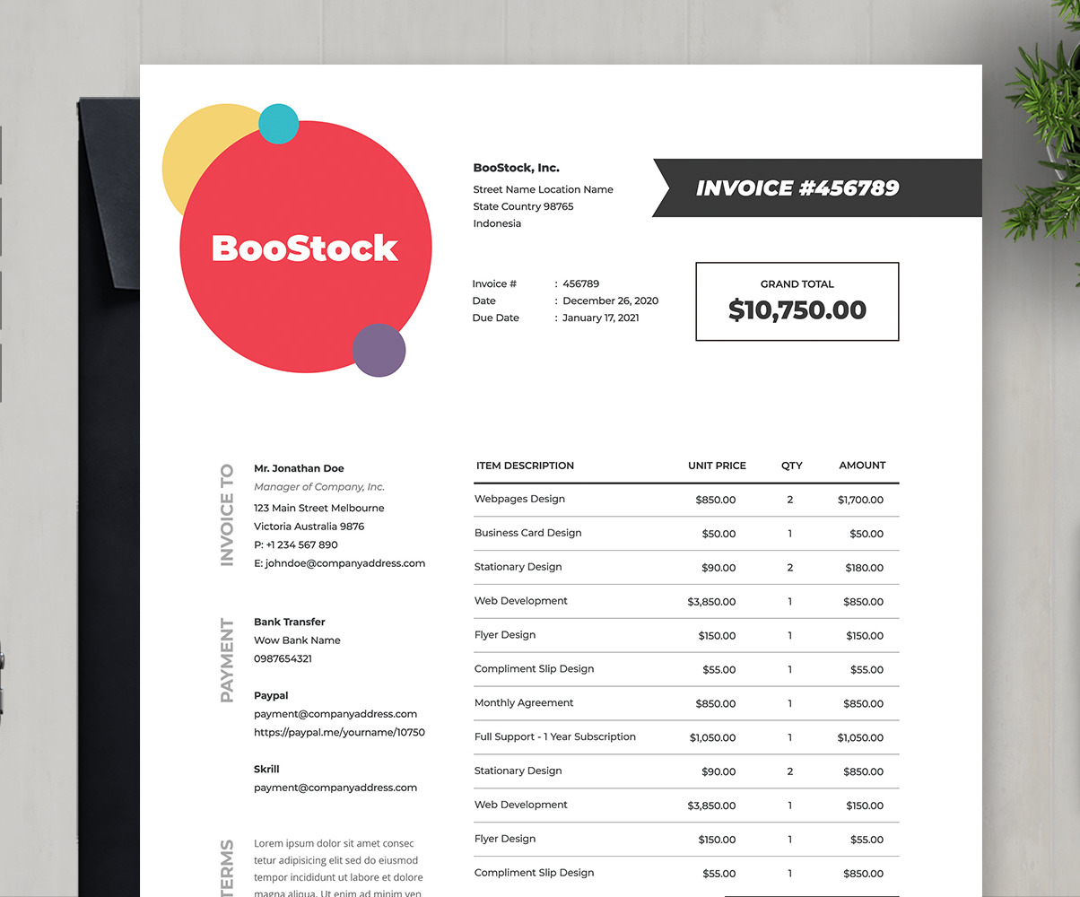 Invoice Template by BooStock