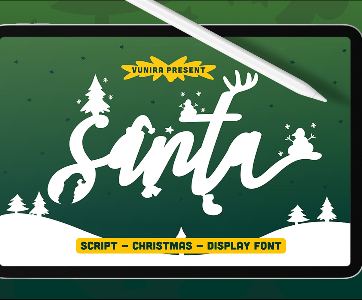 Santa | Script Chirstmas Display Font #112627