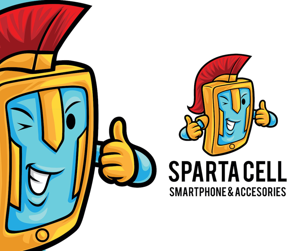 Smartphone Cellular Mascot Logo Template #113145