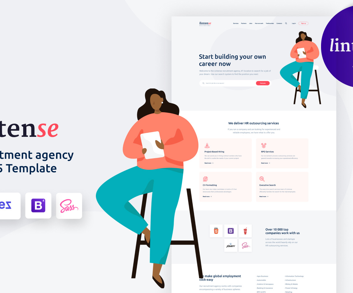 Recruitment Agency Landing Page Template for HR Consultancy