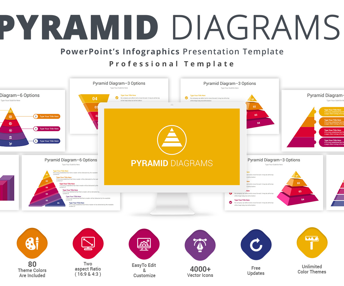Pyramid Diagram PowerPoint template Professional Pack is a collection ...
