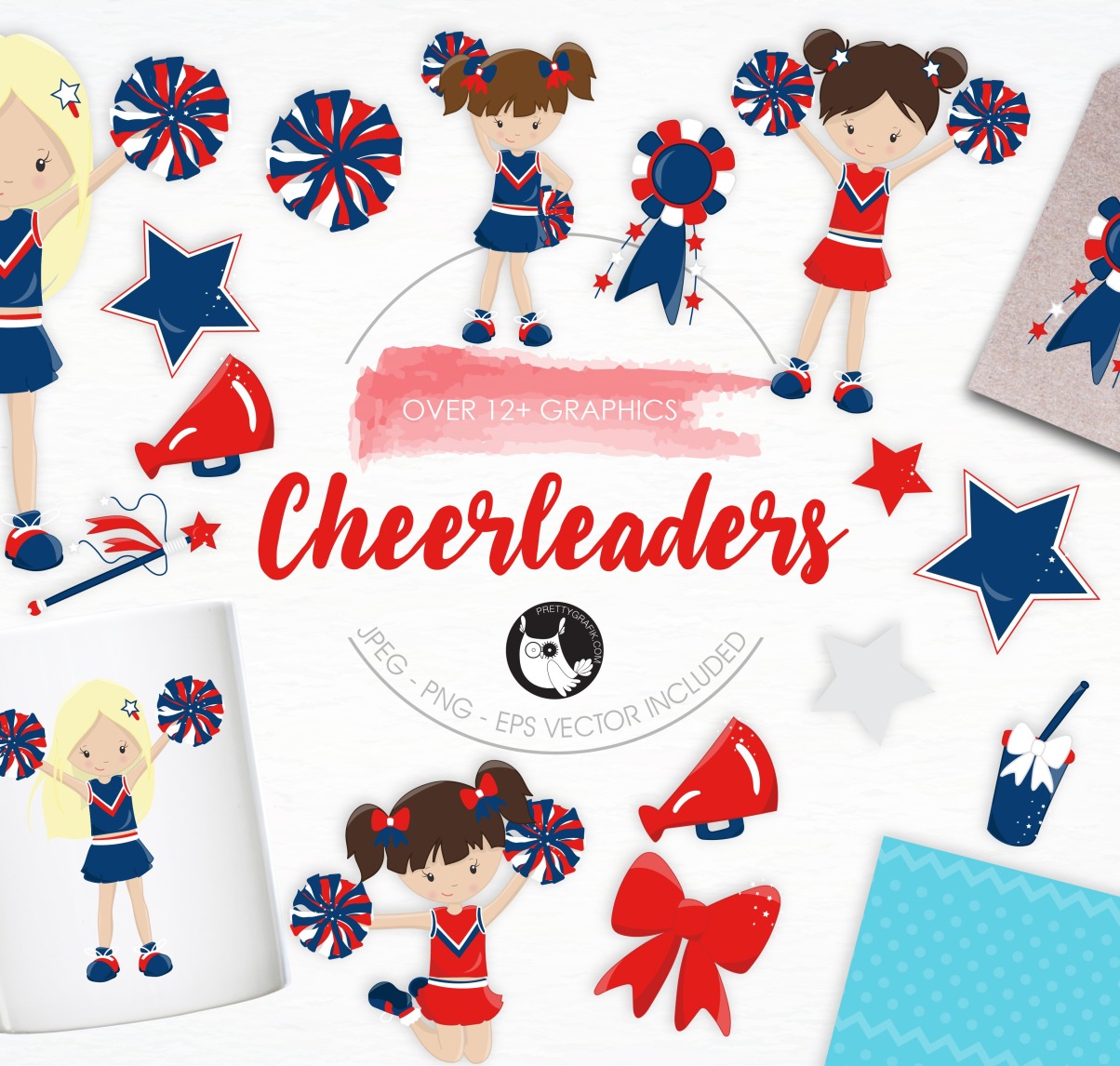 Cheerleaders illustration pack - Vector Image #118393
