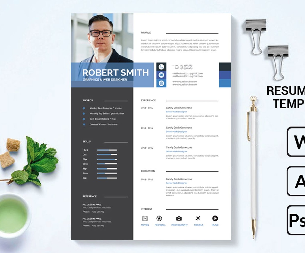 Minimal Robet Resume Template #119255