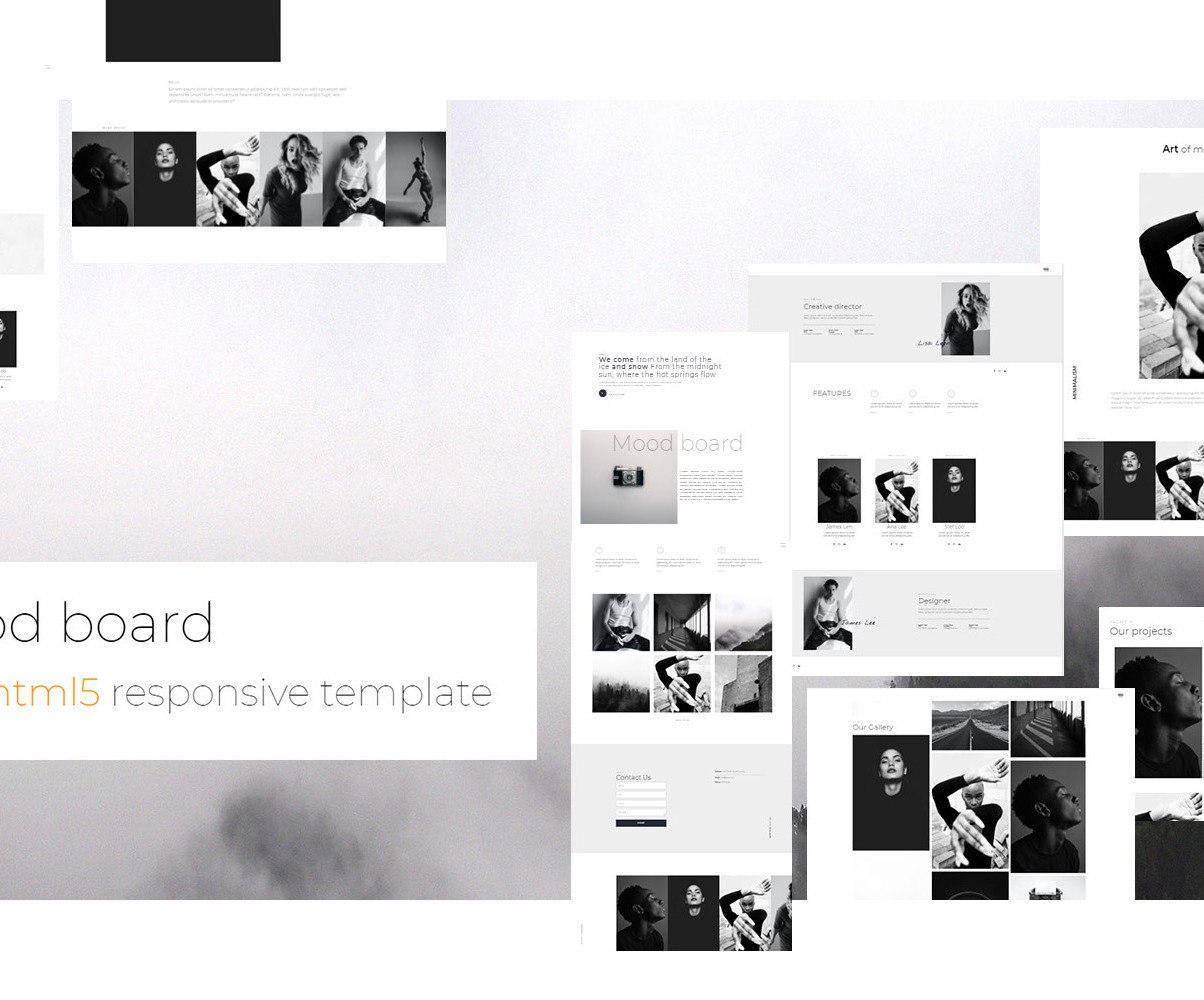 Mood board it is Html5 responsive website template.
