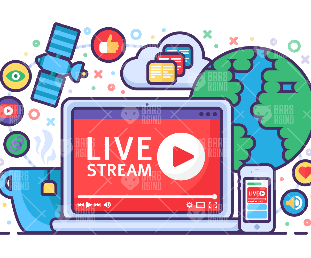 Live Stream Concept Illustration contains 100% vector clipart with ...